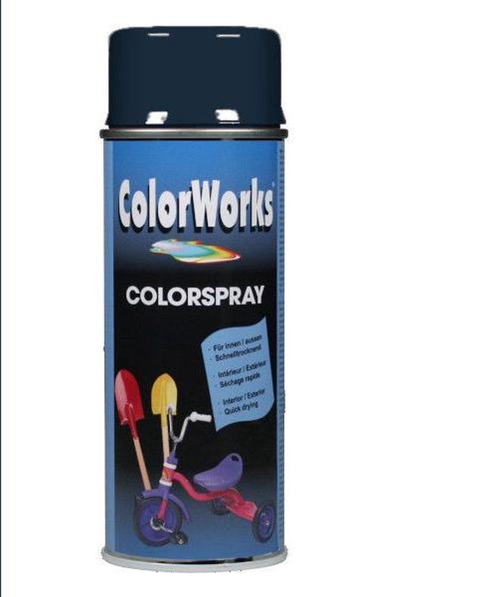 Colorworks Colorspray - Hoogglans - 400 ml - Staalblauw | bol.com