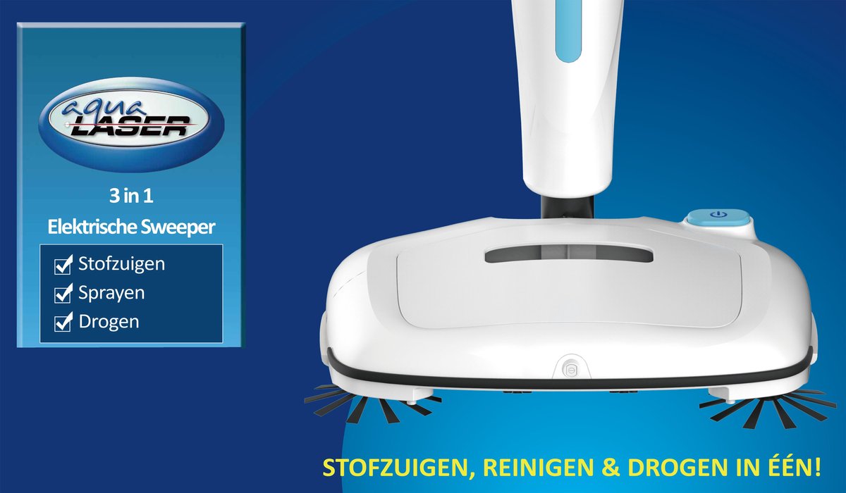 Aqua Laser Elektrische Sweeper - snoerloos - Elektrische rolveger | bol.com