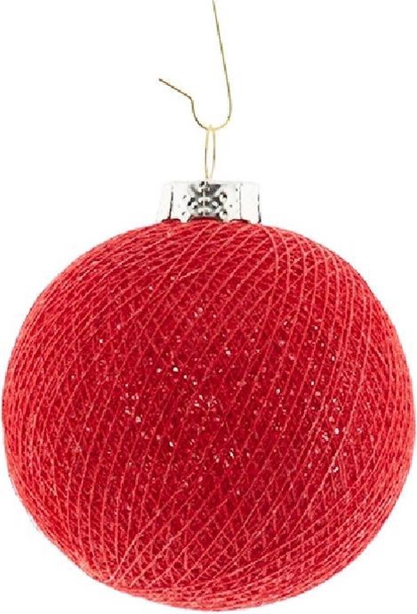 3x Rode Cotton Balls kerstballen 6,5 cm - Kerstversiering ...