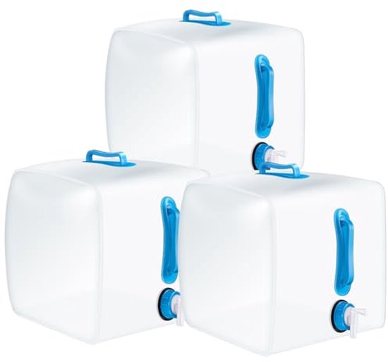 Vouwbare Watercontainer - 3 Pack - 20 Liter - Ideaal voor Kamperen en ...