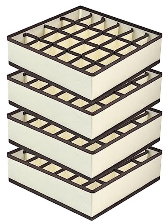 Opbergdozen voor sokken en ondergoed - 24 cellen, vouwbaar en ...