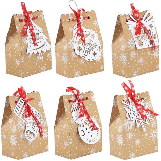 Christmas Gift Bags, 24 Pieces Advent Calendar for Filling, Paper Bags ...