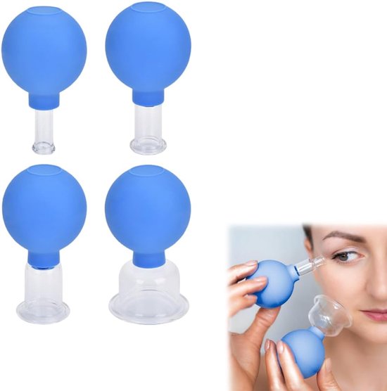 4 stuks - Facial Cupping - Face Cupping Set - Siliconen Face Cups ...