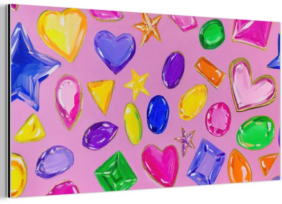 Aluminium schilderij 160x80 cm - Wanddecoratie metaal - Edelstenen ...