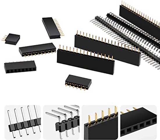 Assortiment van 130 Stuks 2.54mm Breakaway PCB Pin Header Connector ...