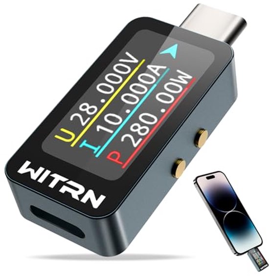 USB-tester 4-36 V Digitale Stroommeter Met IPS LCD | bol
