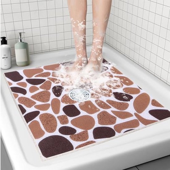 Vierkante Antislip Douchemat 70 x 70 cm - Zachte PVC Badmat met ...
