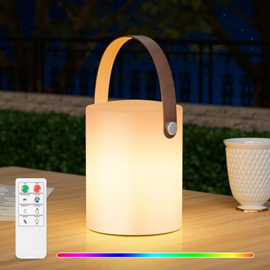 Dimbare Outdoor Tafellamp met Afstandsbediening - 8 Kleuren, Waterdicht ...