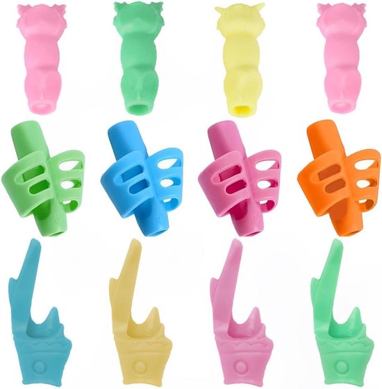 12 stuks potloodgrepen - Ergonomisch correctiehulpmiddel voor kinderen ...