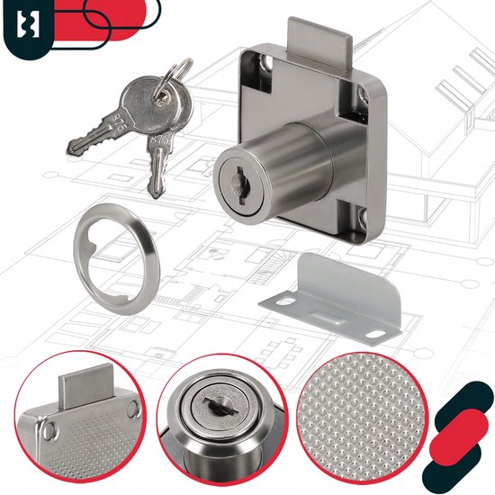 Set Meubelslot 40x40mm Vierkant Kastslot met 2 Sleutels | bol