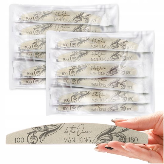 Mani King Royal File 100/180 Half Moon - Set van 100 stuks | bol