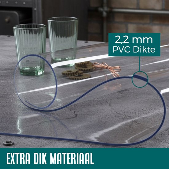 HOMEWELL Tafelbeschermer Transparant Glashelder 90x160cm - Doorzichtig ...