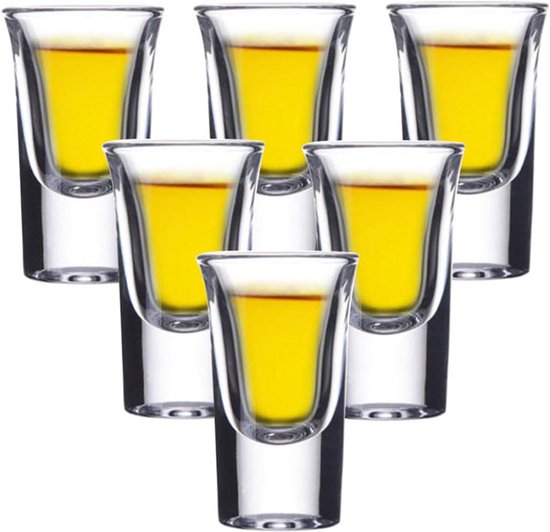 Set van 6 shotglazen - 30 ml - zware basis - voor Jager Bomb Shots ...
