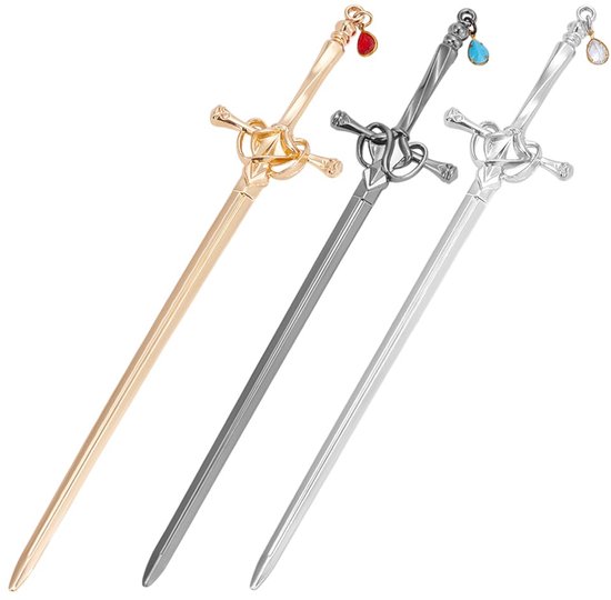 3pcs 3 Colors Sword Katana Bookmark Vintage Metal Pendant Bookmark ...