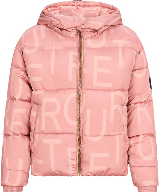Retour - Puffer jas Gaby met all-over logoprint - Roze - maat 164 | bol