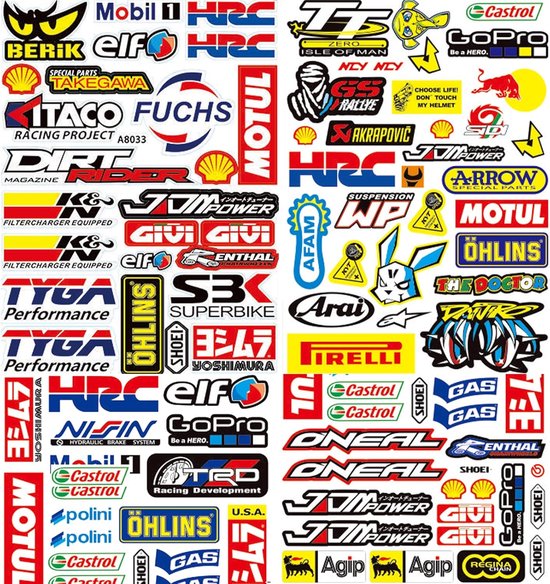 Motorsport Stickers voor Motorrijden en DIY Decoratie - Vinylstickers ...