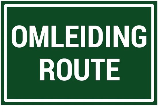 Omleiding route bord - dibond materiaal - 30 x 20 cm | bol