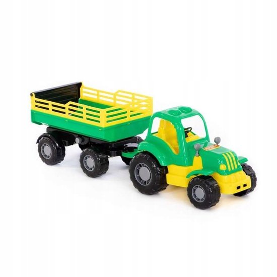 Polesie Groene Tractor met Kipbare Aanhanger - 54 cm | bol