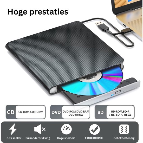 DVD Speler met HDMI - Blu Ray Spelers - Externe DVVD Speler - Zwart | bol