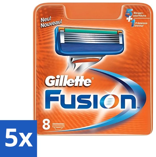 5 x Gillette - Fusion - Precisie en comfort - 8 Navulscheermesjes ...