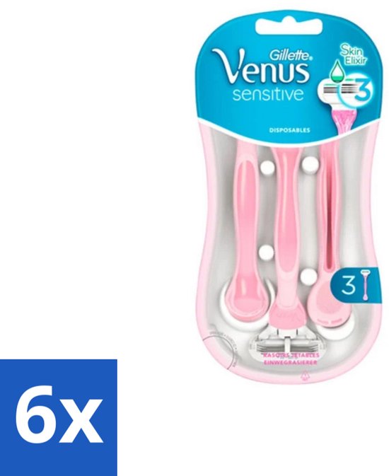 6 x Gillette Venus - Sensitive - Wegwerp Scheermesjes - 3 Scheermesjes ...