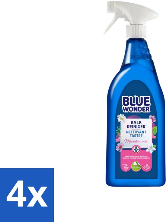 4 x Blue Wonder Kalkreiniger Spray 750 ml - Kalkreiniger - Badreiniger ...