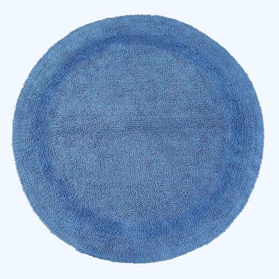 Ronde katoenen badmat 80 cm - kobaltblauw | bol