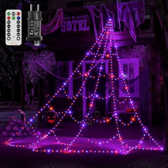 Halloween Spinnenweb Lichtslinger - 3 Meter LED Verlichting met Timer | bol