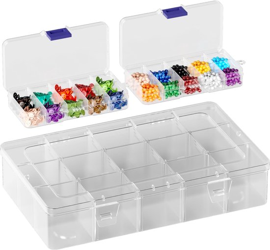 3 Pieces Kleine Sorteerdozen - Plastic Sorteerbox - Opbergdoos met ...