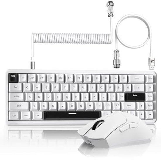 Gaming Toetsenbord en Muis Combo - Draadloos Mechanisch 65% Keyboard en ...