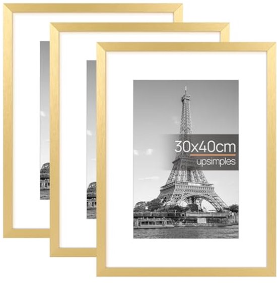 Fotolijsten set van 3 - 30 x 40 cm - Gouden fotolijsten voor foto's en ...