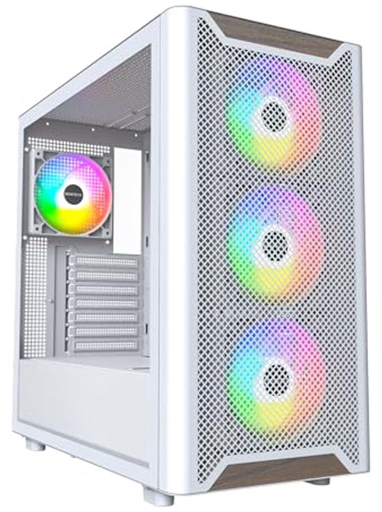 ATX Mid-Tower Gaming PC Behuizing met Glazen Zijkant en 4 ...