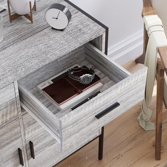 Industriële dressoir met 2 deuren en 2 laden - Rustieke woonkamer ...