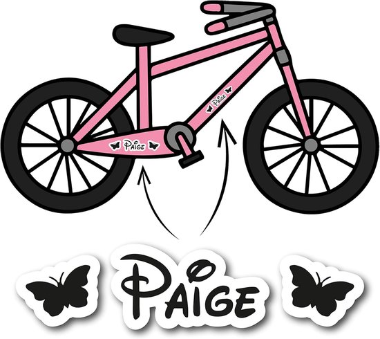 Gepersonaliseerde Fiets Frame Vinyl Stickers voor Kinderen - 2x Naam ...