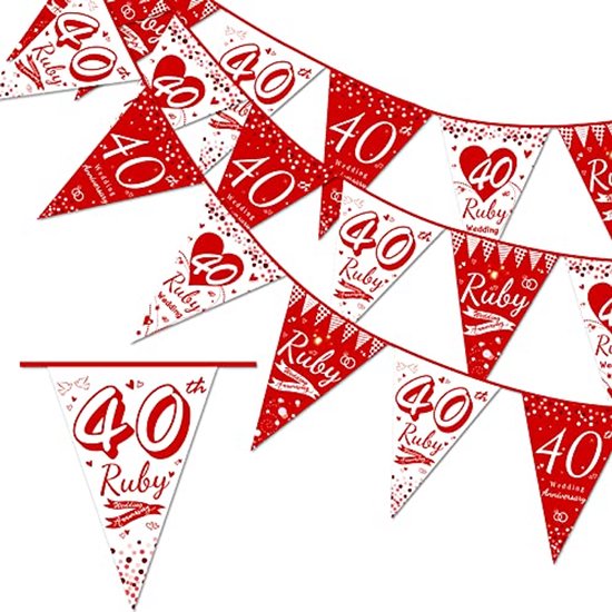 Elegante Versiering voor 40ste Huwelijk Jubileum en Verjaardag - Ruby ...