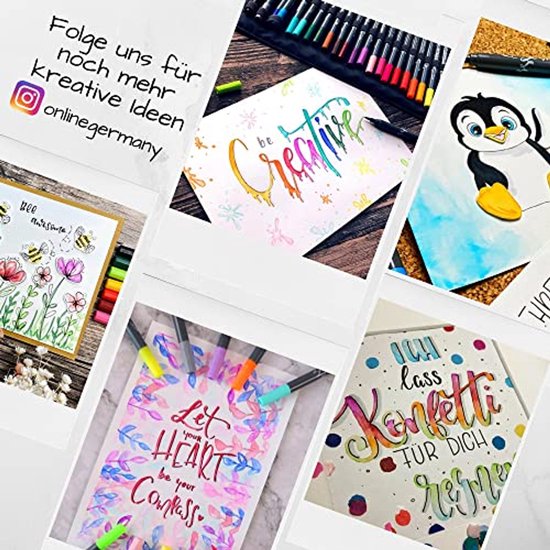 Handlettering Brush Pennen Set van 24 - Perfect voor Creatieve ...