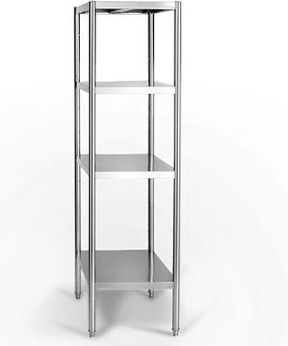 RVS rek Premium 1,2 x 0,5 m - met 4 schappen (verstelbaar) | GGM Gastro ...