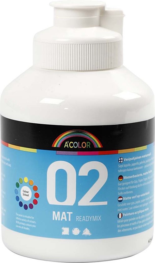 A-Color acrylverf, wit, 02 - matt, 500ml | bol