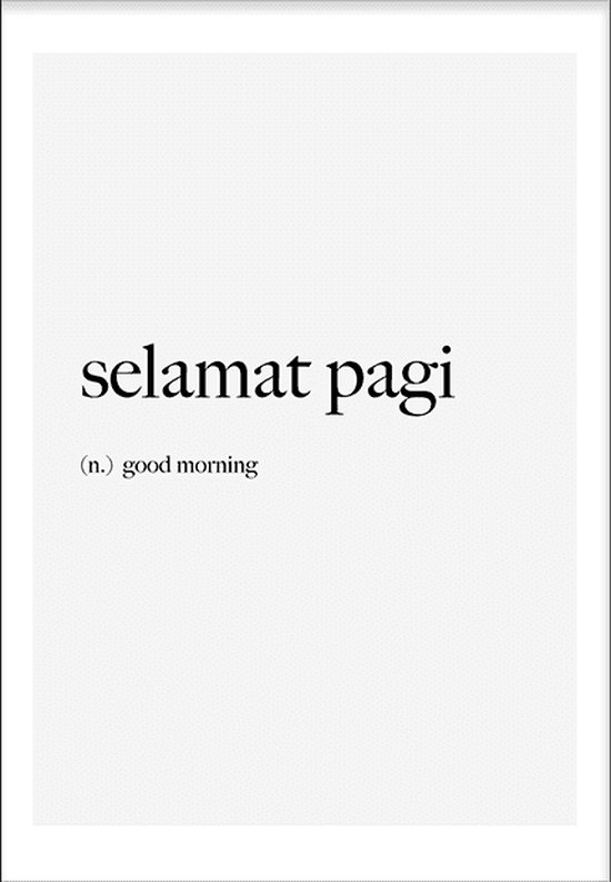 Selamat pagi Poster - Wallified - Tekst - Poster - Wall-Art ...