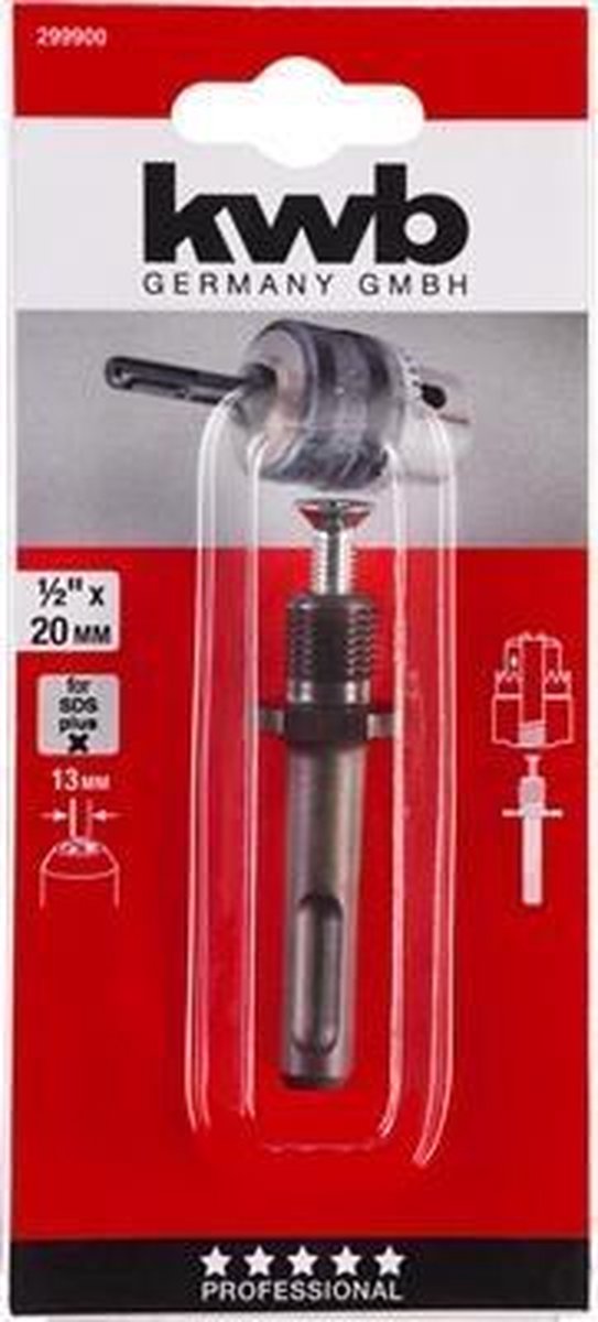 KWB - Adapter - Verloop SDS-Plus naar standaard Boorkop 1/2 inch x20 | bol