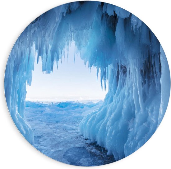 KuijsFotoprint - Schilderij - Ijs Grot Met Pegels - Wit En Blauw - 90 X ...