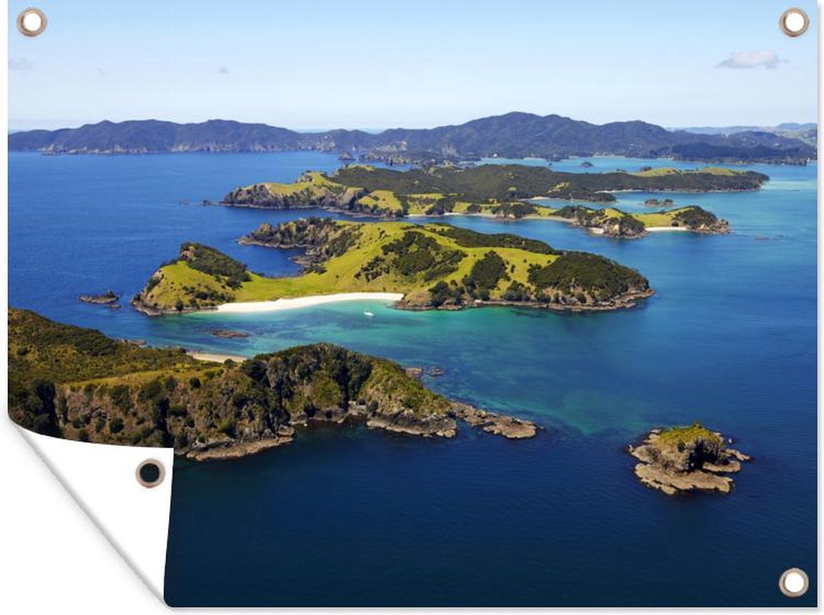 Tuin decoratie De Bay of Islands vanuit de lucht - 40x30 cm - Tuindoek ...