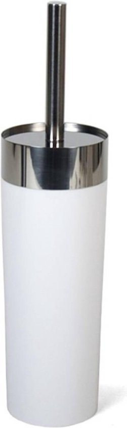 Praktische Toiletborstel met leuke Trendy houder – 11,5x39cm – Wit ...