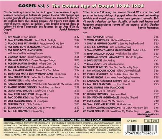 Various Artists - Golden Age Of Gospel 1946-1956 (2 CD), Traditional | Muziek | bol