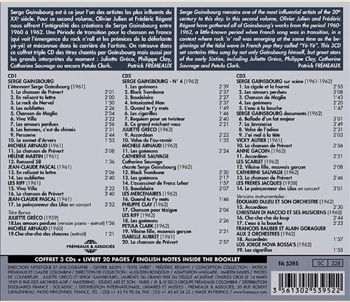Integrale Serge Gainsbourg Et Ses Interpretes Vol., Serge Gainsbourg ...