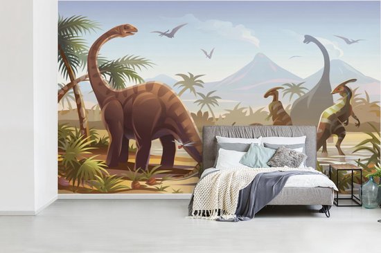 Behang - Fotobehang Dinosaurus - Landschap - Tropisch - Breedte 500 cm ...