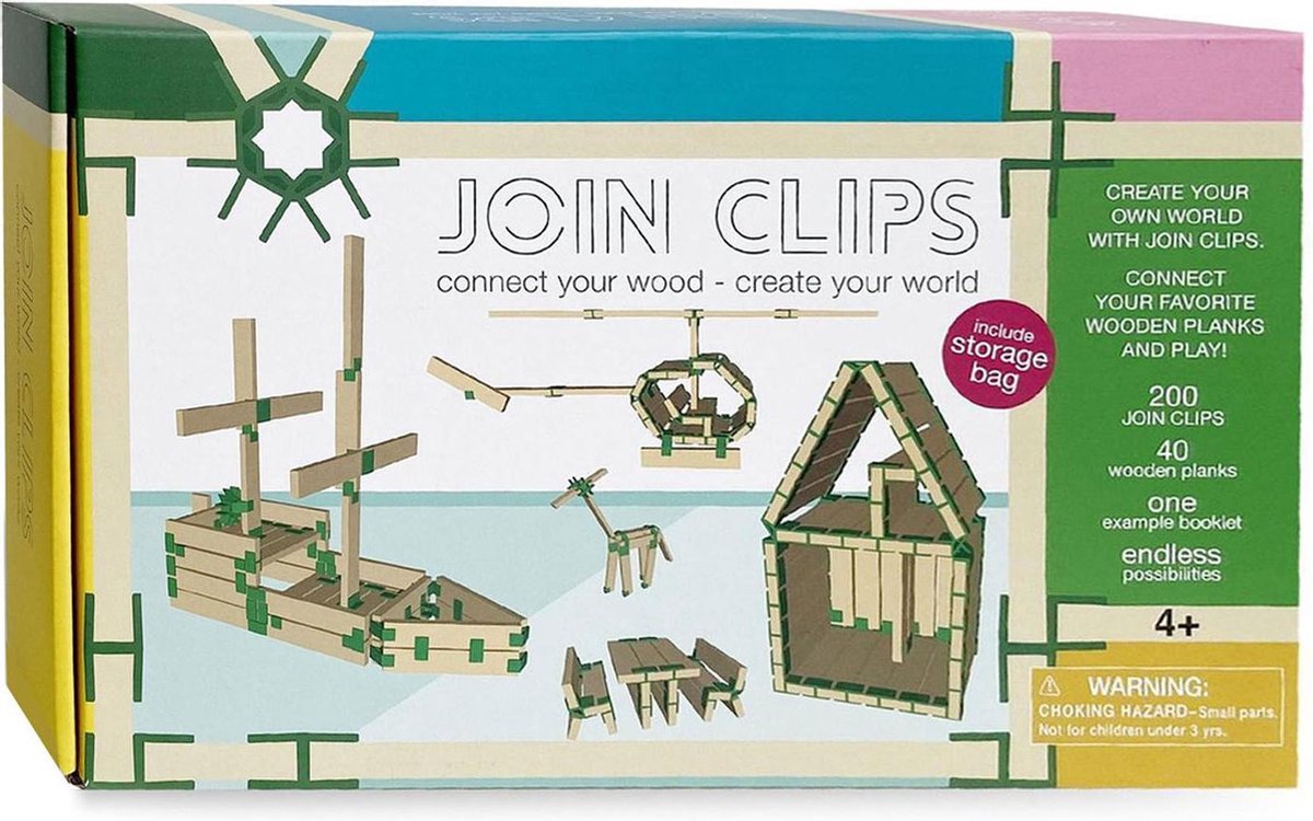 JOIN CLIPS Home - 200 verbinding clips voor houten bouwplankjes | bol.com