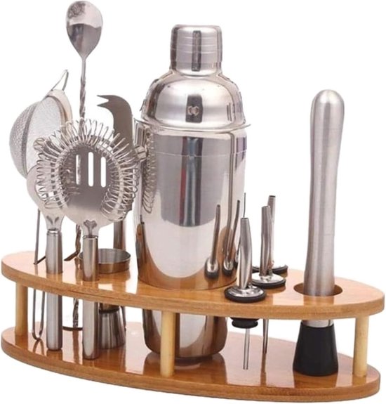 Complete Cocktail Set - 11-delige Cocktailshaker Set van Roestvrij ...