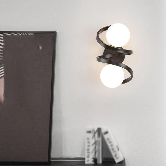 Moderne LED Wandlamp met Glazen Bol voor Vintage Interieur | bol