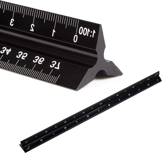 30cm Aluminium Architects Ruler Triangle Gradient Scale- Ideal for ...